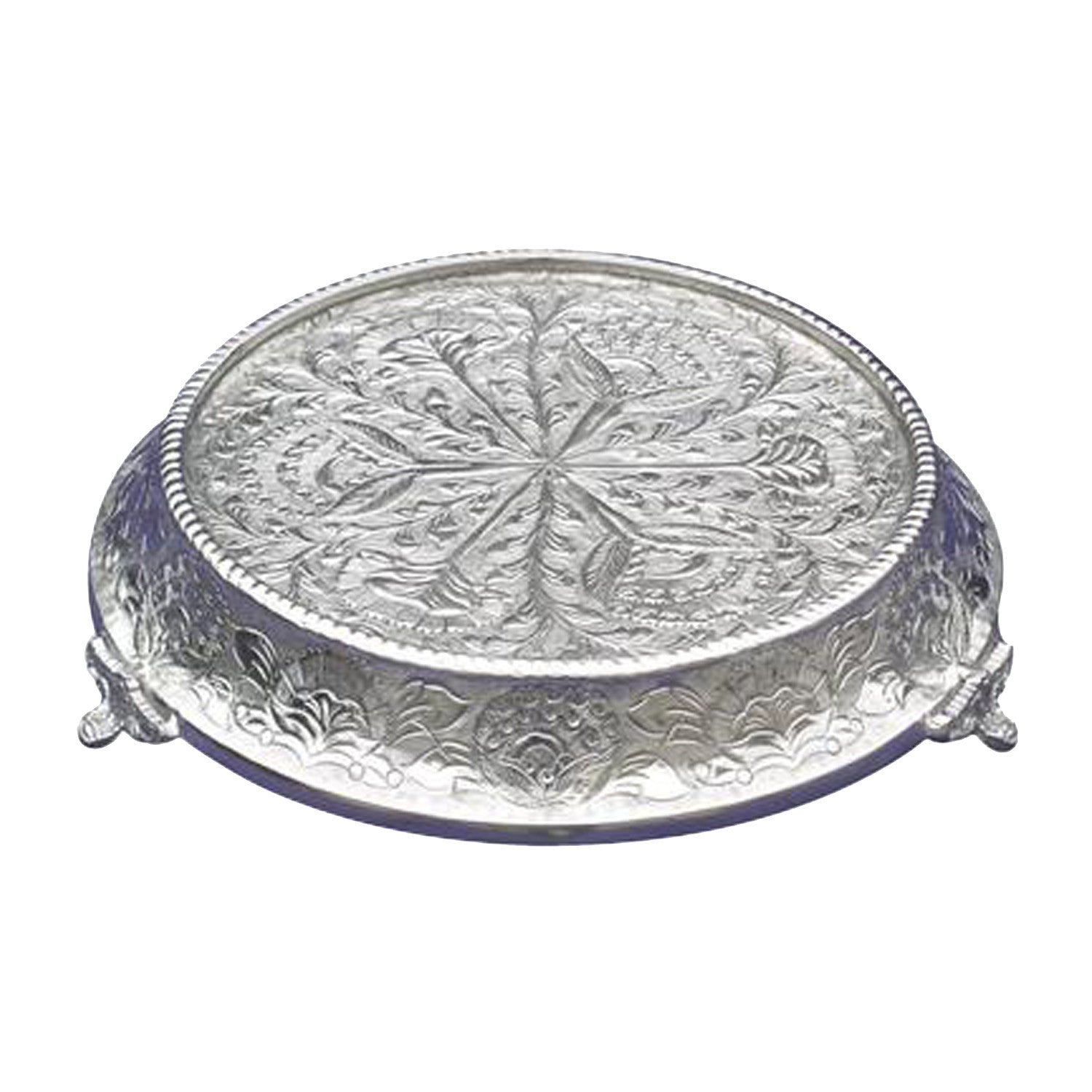 Silver wedding cake stand 16 round | Beachweddingtips.com